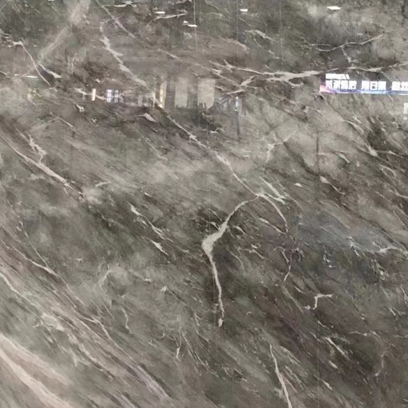 Polished dark gray gucci grey marble tiles for living room floor